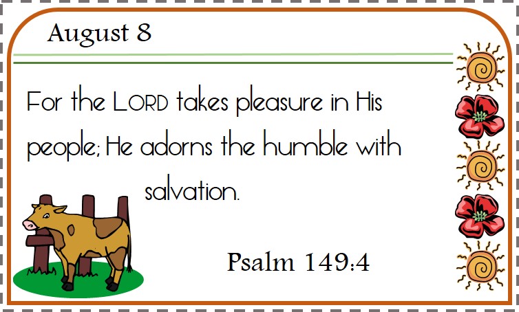 Freebie Printable: August Bible Verse Calendar – Xapa to the World